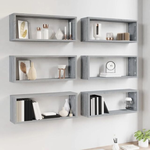 6x Wall Cube Shelves Wall Rack Wall-mounted Storage Shelf Engineered by ...