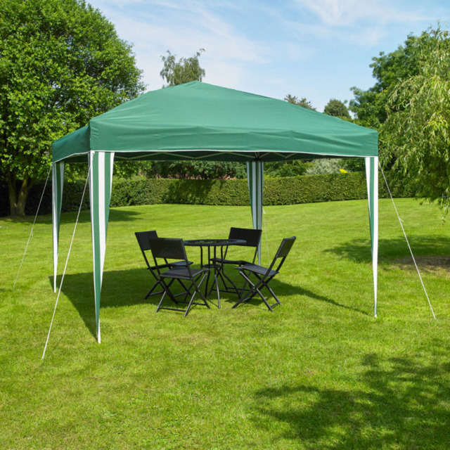 Kingfisher Pop Up Gazebo Party Event Tent 3 X 3m Green & White Steel by ...