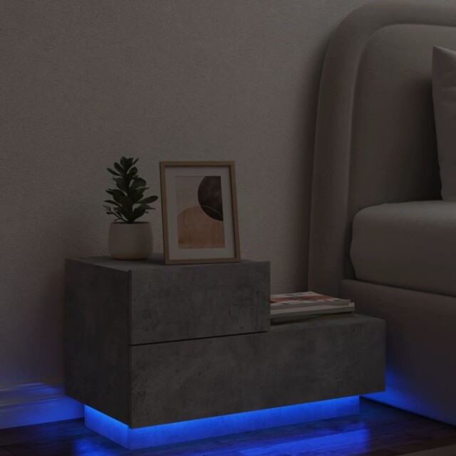 Bedside Cabinet With Led Lights Nightstand Bed Cabinet Bedside Table by ...