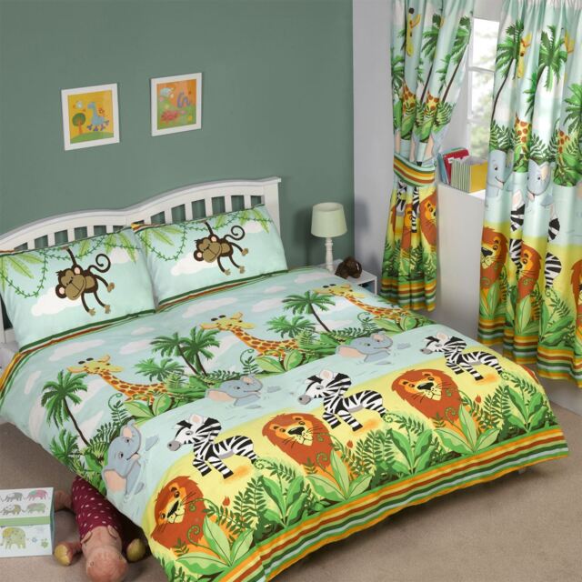"Jungle-tastic Double Duvet Cover Set + 66"" X 72"" Matching Lined" by ...