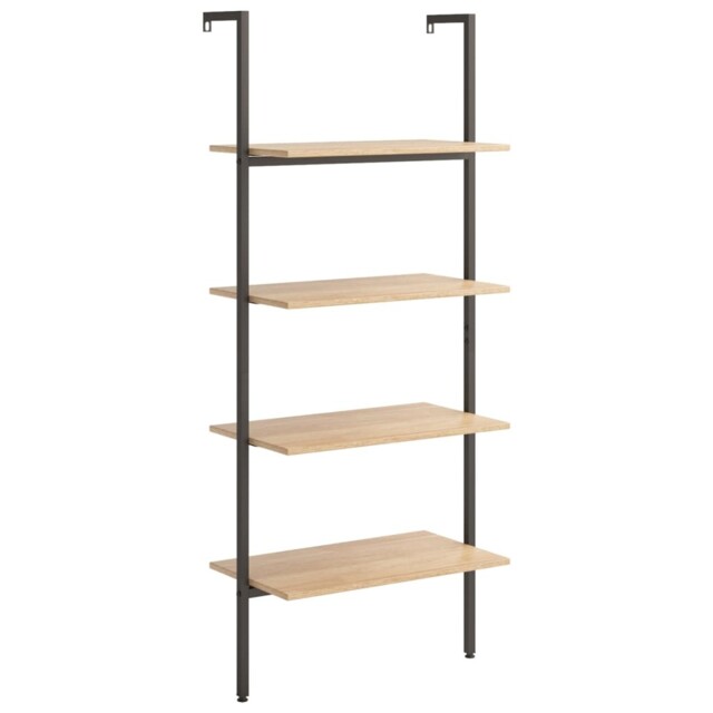 Leaning Shelf Bookcase Bookshelf Shelving Unit Storage Rack Organiser ...