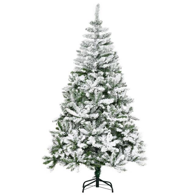 Homcom Snow Flocked Christmas Tree 6ft W/ Realistic Branch Tips by eBay ...