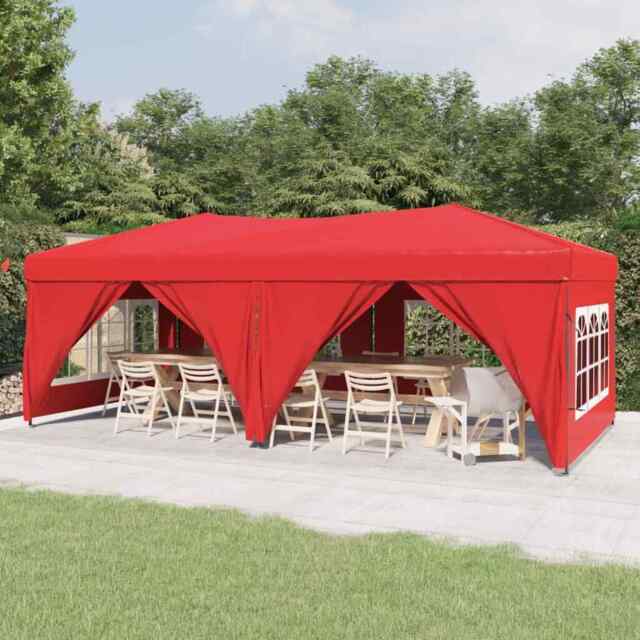 Vidaxl Folding Party Tent With Sidewalls Red 3x6 M by eBay | ufurnish.com