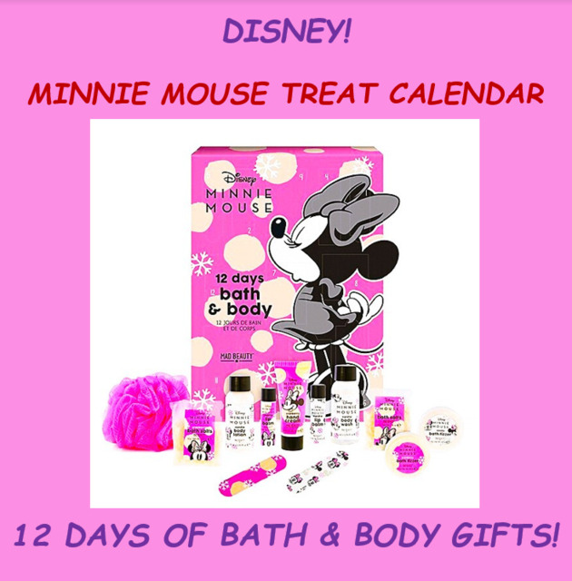 Disney Minnie Mouse Gift Calendar (12 Days Worth Of Gifts) Bath & Body ...