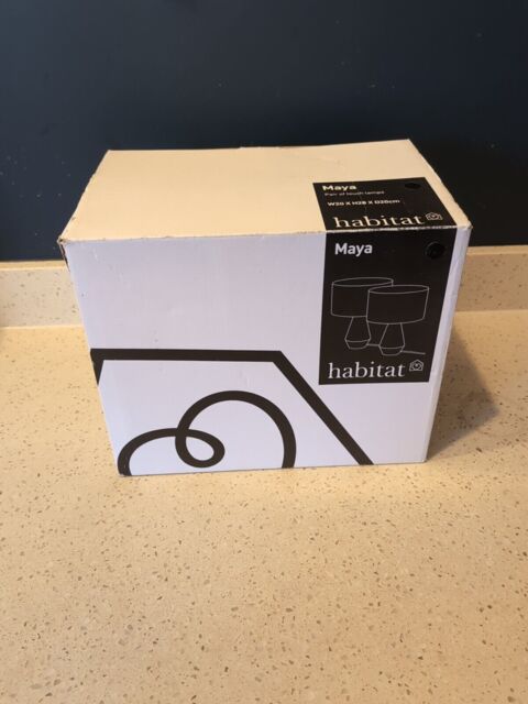 Habitat Maya Touch Base Table Lamps. Black Shades - Chrome Base by eBay ...