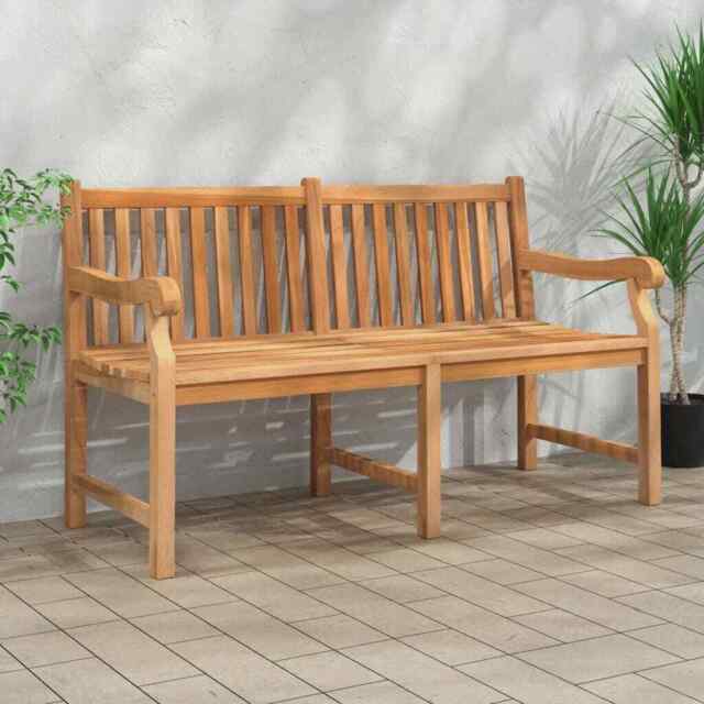 Garden Bench Outdoor Bench Terrace Patio Seating Chair Solid Teak Wood ...