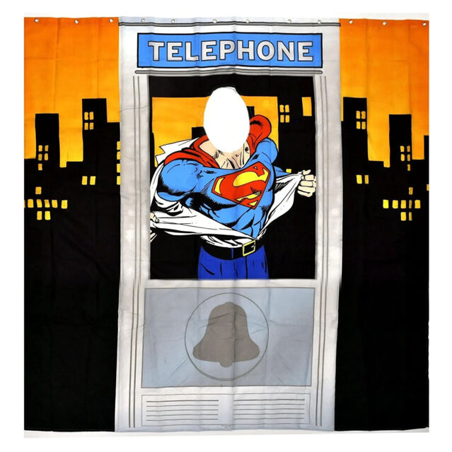 Superman Shower Curtain Telephone Box Design by eBay | ufurnish.com