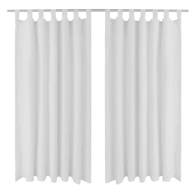 2 Pcs White Micro-satin Curtains With Loops 140 X 225 Cm by eBay ...