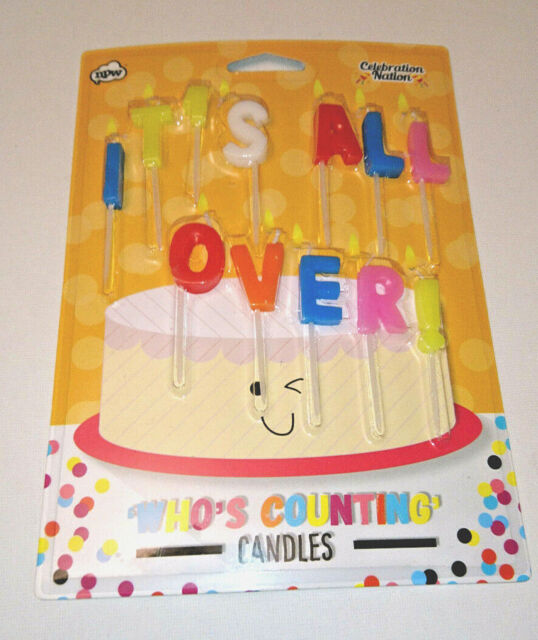 It's All Over 12 Coloured Birthday Cake Candles Set - Brand by eBay ...