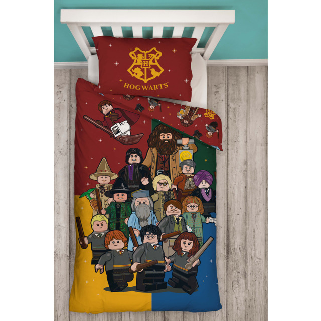 Lego Harry Potter Single Duvet Cover & Pillowcase Bedding Set Wizard by ...