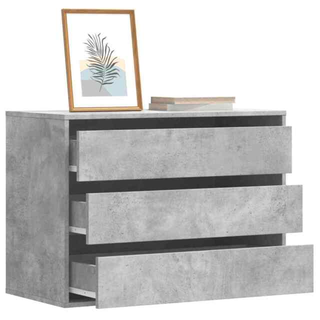 Corner Chest Of Drawers Concrete Grey 80x41x58 Cm Engineered Wood by ...