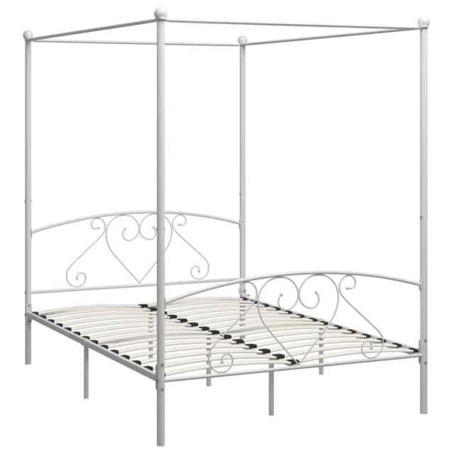 Canopy Bed Frame Metal Single Base Bedroom Multi Colours Multi Sizes by ...