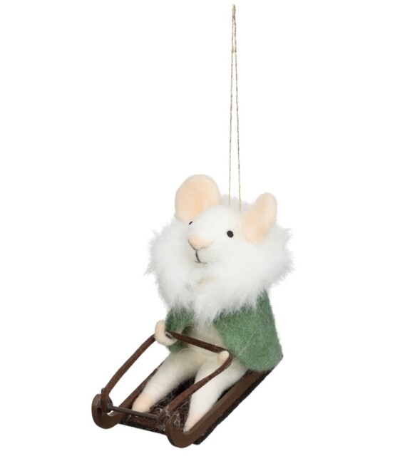 Christmas Felt Mouse On A Sled Bauble Xmas Tree Decoration by eBay ...