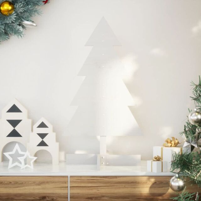 Vidaxl Wooden Christmas Tree For Decoration White 80 Cm Solid Wood by ...
