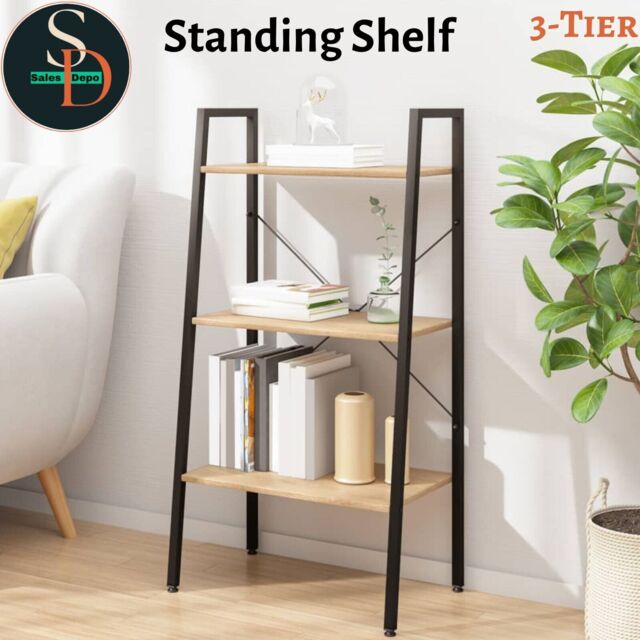 3-tier Standing Shelf Storage Shelves Bookcase Storage Rack Light by ...
