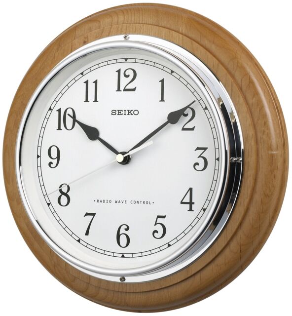 Deluxe Wooden Radio Controlled Seiko Wall Clock,light Wood,282mm by ...