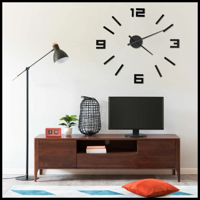 Black 100 Cm Xxl 3d Wall Clock Modern Design Eva Material For Home by ...