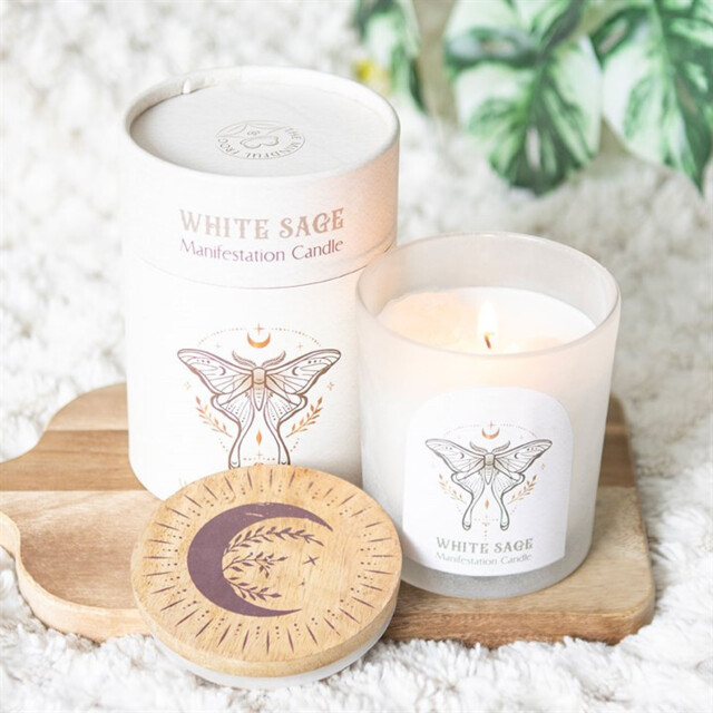 Luna Moth Manifestation Candle With Clear Quartz Crystals by eBay ...