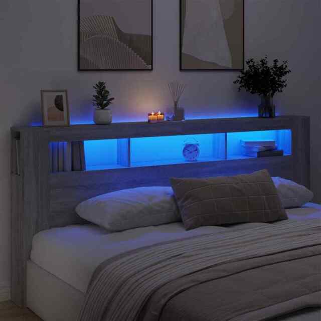 Led Headboard Bed Header Bedroom Storage Bed Headboard Engineered Wood ...