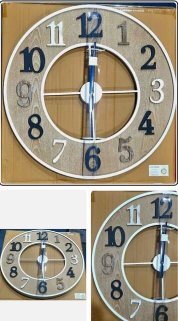Wall Clock Wood & Metal 60cm By Widdop & Co Hometime Rrp £72 by eBay ...