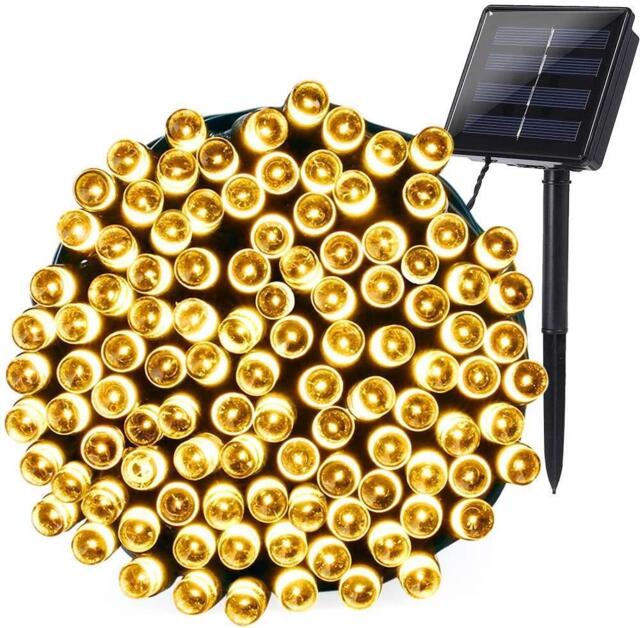 Planet Solar 200 Warm Outdoor String Solar Powered Fairy String Lights ...