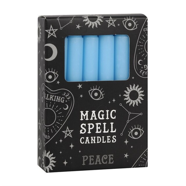 Set Of 12 Light Blue Peace Spell Candles - Candle Magic Spell Casting ...