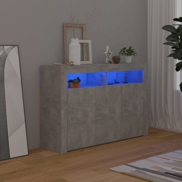 Concrete Grey Sideboard With Rgb Led Lights, 115.5x30x75 Cm, by eBay ...