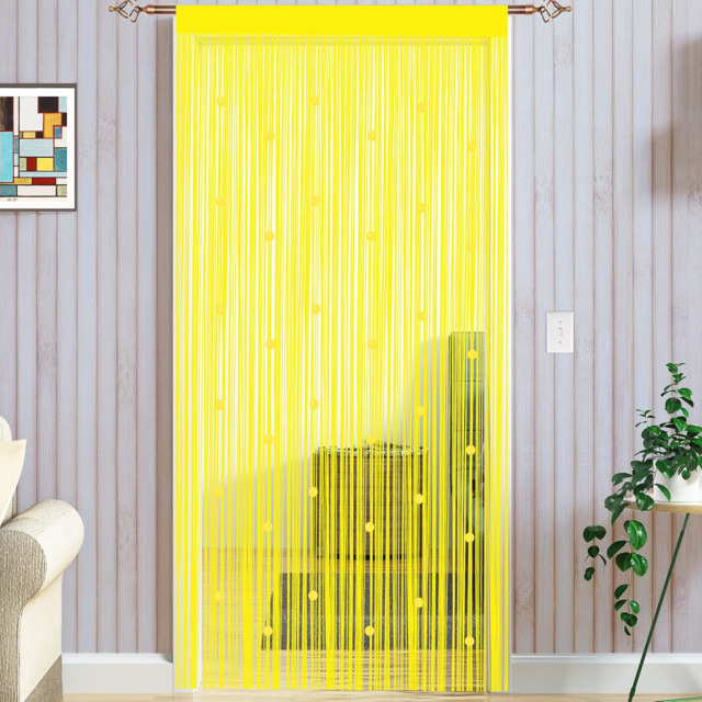 Bead String Curtains Yellow Door Fly Screen Room Divider 90x200cm by ...