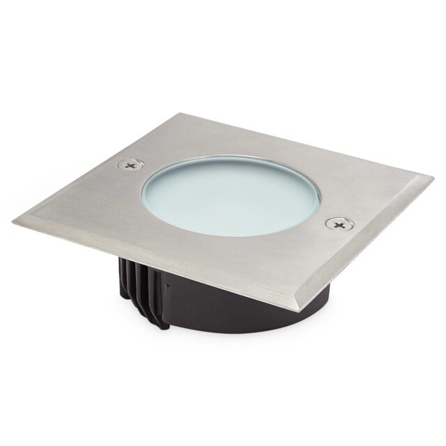 Blooma Flax Brushed Silver Led Square Decking Light – Mains Powered by ...