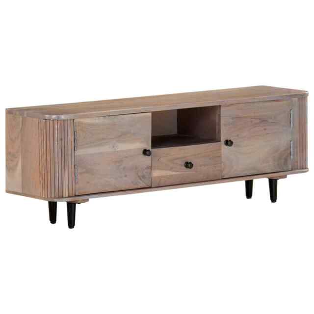 Solid Acacia Wood Tv Cabinet Furniture Entertainment Stand - 118x30x40 ...