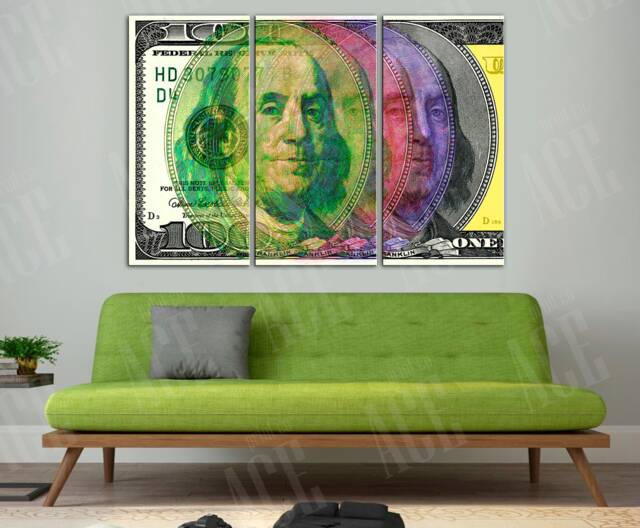 Motivational Money Art Print, Dollars Canvas by Etsy | ufurnish.com