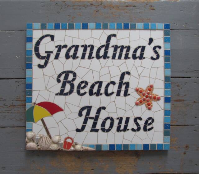Mosaic House Sign, Name Plaque Different Sizes & Designs Available For ...