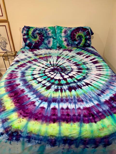 Spiral Tie Dye Duvet Cover/Custom Tie Dye, Pattern Tye Dye, Duvet, Bedding Set, Boho Bedding ...