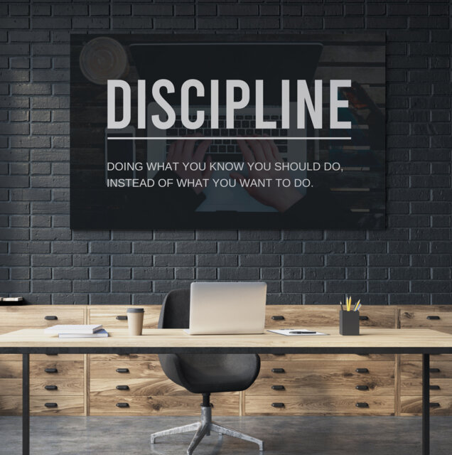 Discipline Definition Motivational Canvas Art, Entrepreneur Print For ...