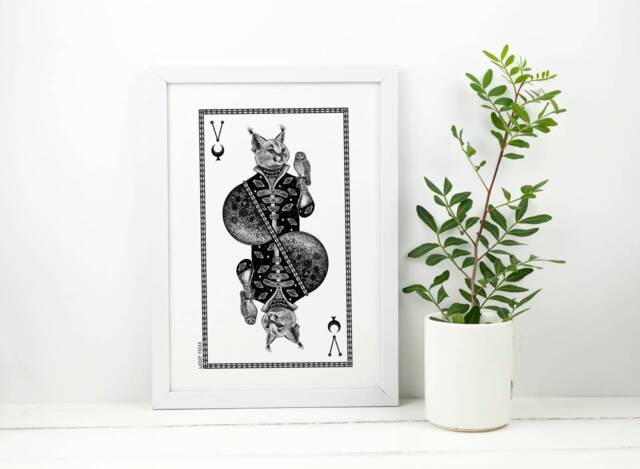 A3 Illustration Of The Limited Edition Jack Card With A Moon Lynx Cat ...