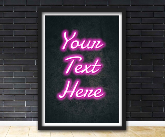 Customised Script Neon - Light Effect Poster Personalised Gifts Gallery ...