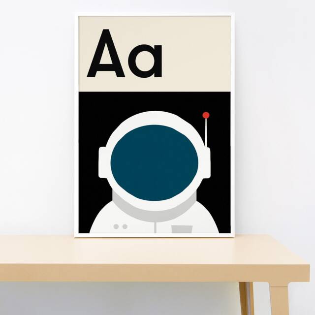 Astronaut Alphabet Letter A Print Kids Nursery Wall Art by Etsy ...