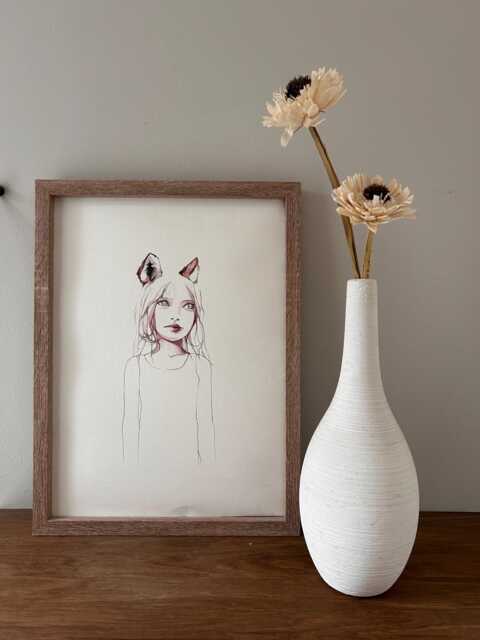 Rustic White Wood Bottle Vase With Paper Flowers - 27cm Tall Decorative ...
