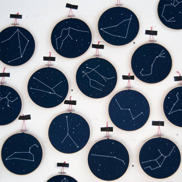 Zodiac Constellation Embroidery Hoop Art Glow in The Dark Star Sign by ...