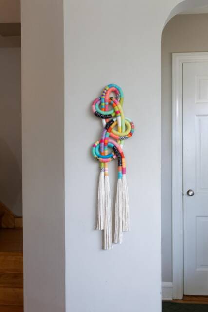 Maximilist Multi-Color Loop Chain Fiber Art Wall Hanging Reversible by ...