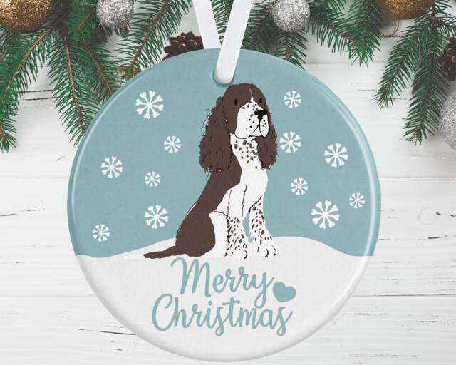Springer Spaniel Christmas Ornament - Personalized Ceramic Bauble ...