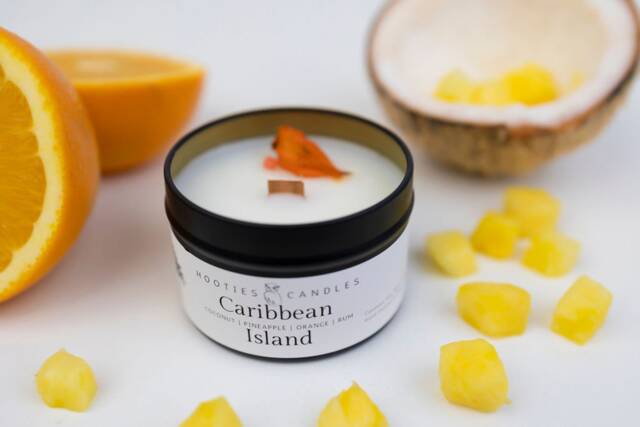 Caribbean Island Candle, Soy Tropical 4Oz Tin Small Travel Size Candles ...