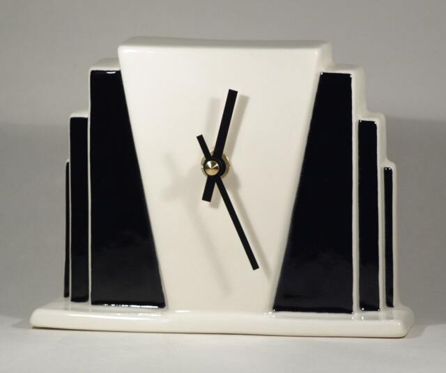 Echo Of Deco British Art Pottery Inspired Miami Beach Mantel Clock by ...