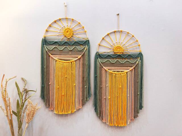 Macrame Dreamcatcher Sunrise Sunset Wall Hanging, Sun Surf D??cor ...