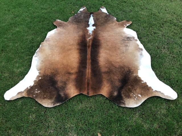 Tricolor Cowhide-Genuine Brown & Black Cow Skin Rug-Hair On Cowhide For ...