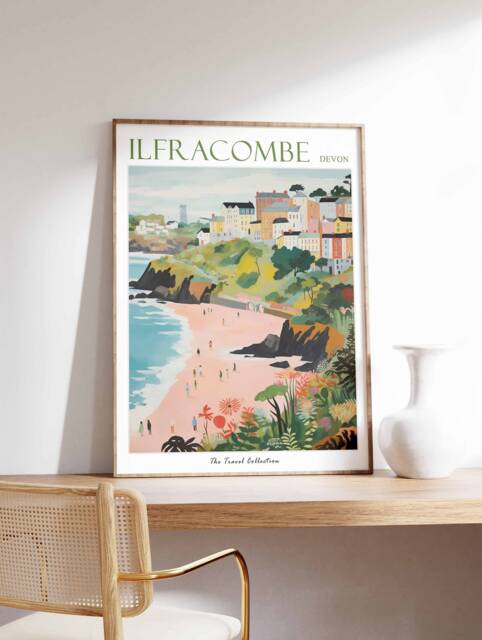 Ilfracombe Travel Poster Devon Coastal Art Print by Etsy | uFurnish.com