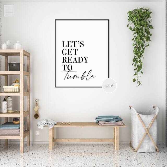 Funny Let's Get Ready To Tumble Laundry Utility Room Quote Print ...