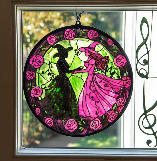 Elphaba & Glinda Besties Suncatcher, Witches Of Oz Wall Hanging, Wicked ...