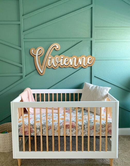 Nursery Name Sign, Wooden Personalized Baby Sign Wall Decor Letters For ...