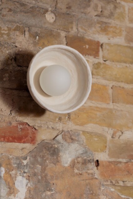 Round Wall Sconce, Pottery Light Fixture, Bedroom Disc Light, Handmade ...